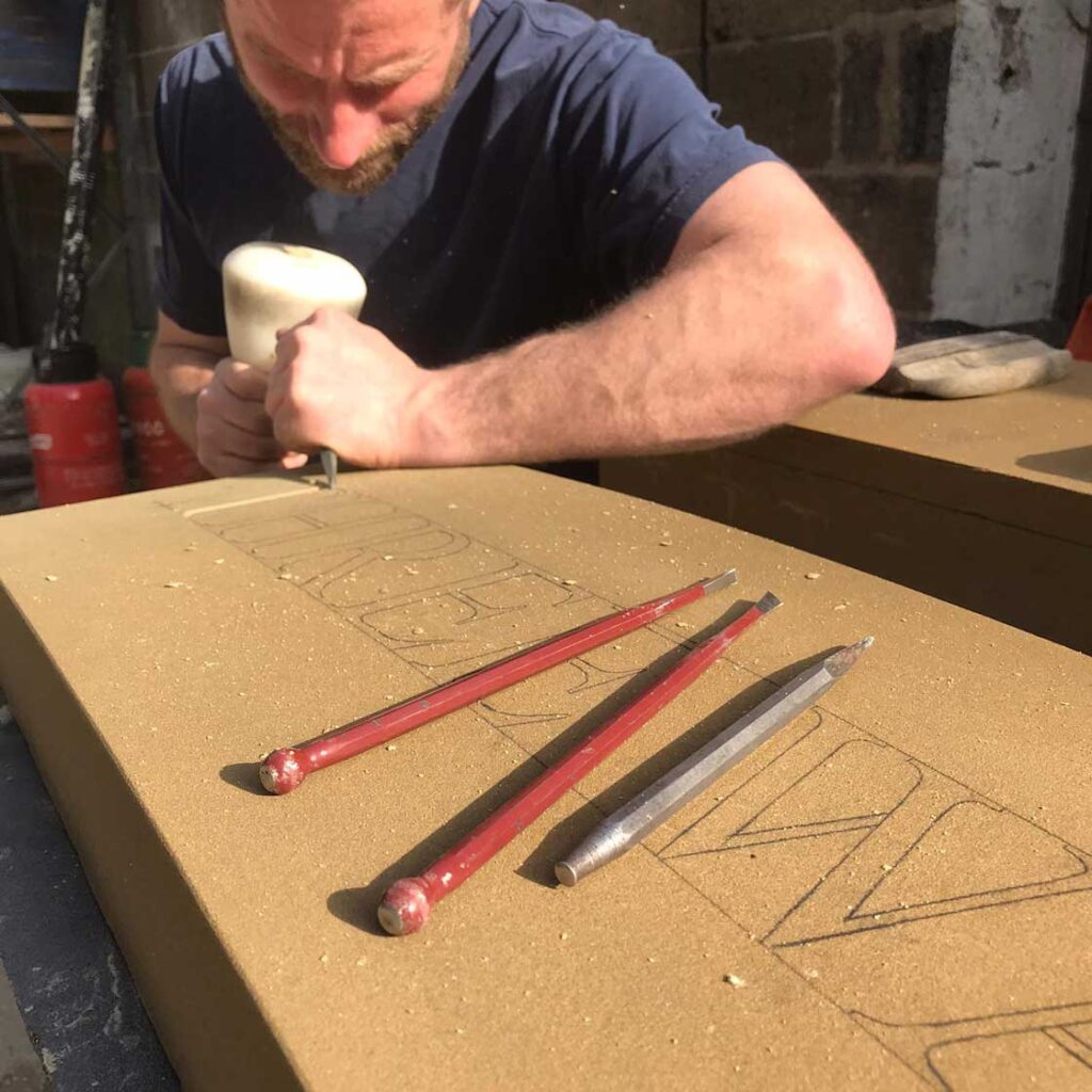 Tom Blaker Hand Carves Stone Signs | Hand Carved Stone Signs, Made in ...