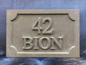 Stone house name and number plaques and hand carved sandstone signs ...