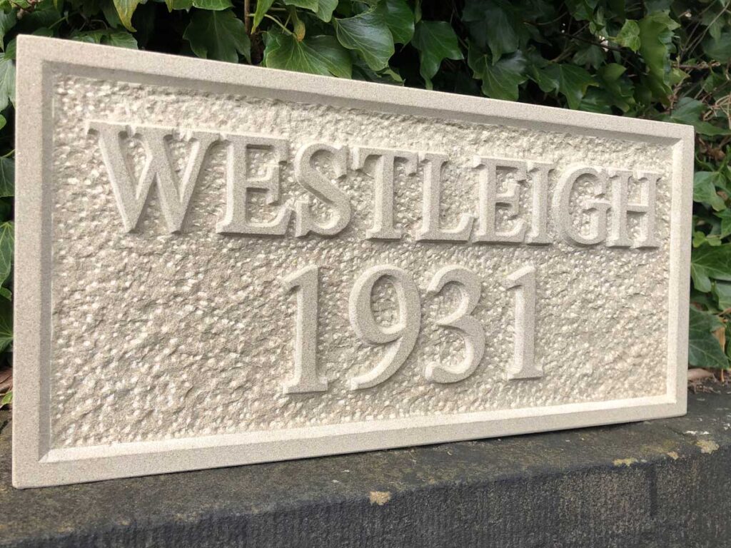 Stone house name and number plaques and hand carved sandstone signs ...