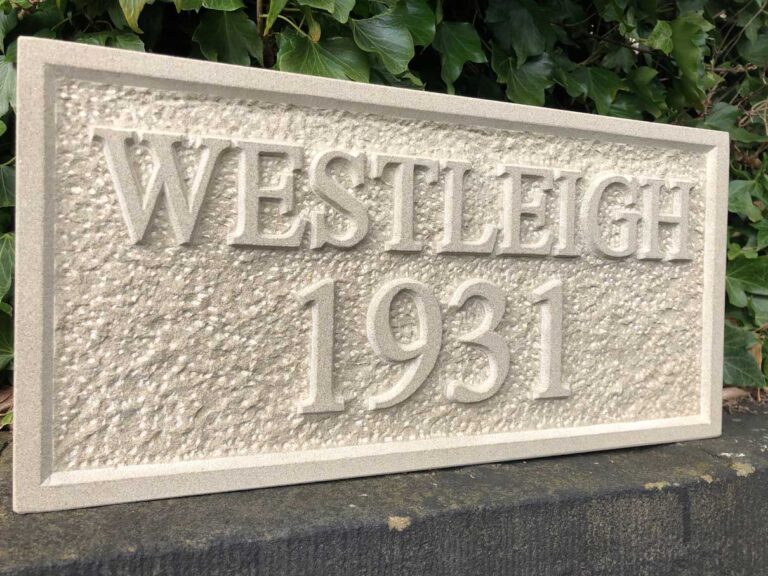 Stone house name and number plaques and hand carved sandstone signs ...